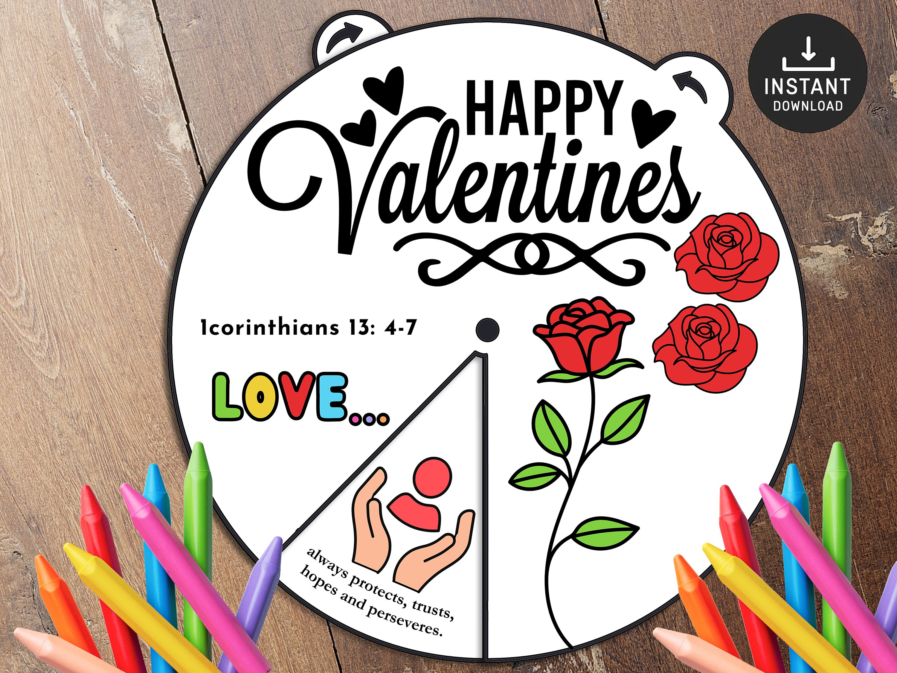 God is Love Coloring Wheel, Bible Activity, 1 Cor 13, Love, Bible ...