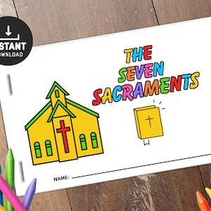 The Seven Sacraments Mini Book, Sunday School Craft, Church Kids ...