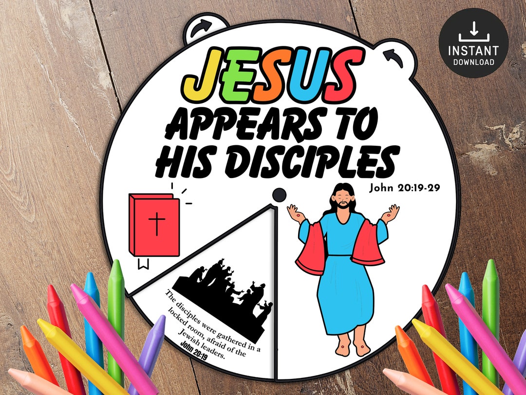 Jesus Appears to His Disciples Coloring Wheel, Easter Craft, Bible ...