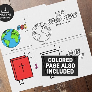 The Good News, Bible Activity, Gospel, Sunday School Craft, Mini Book ...