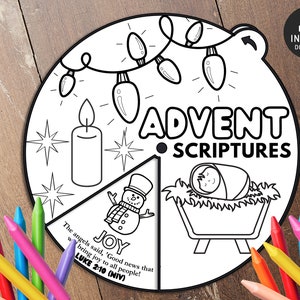 Advent Scriptures Coloring Wheel, Bible Activity, Bible Lesson, Memory ...