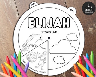 Elijah Coloring Wheel, Printable Bible Verse Activity, Watercolor, Kids ...