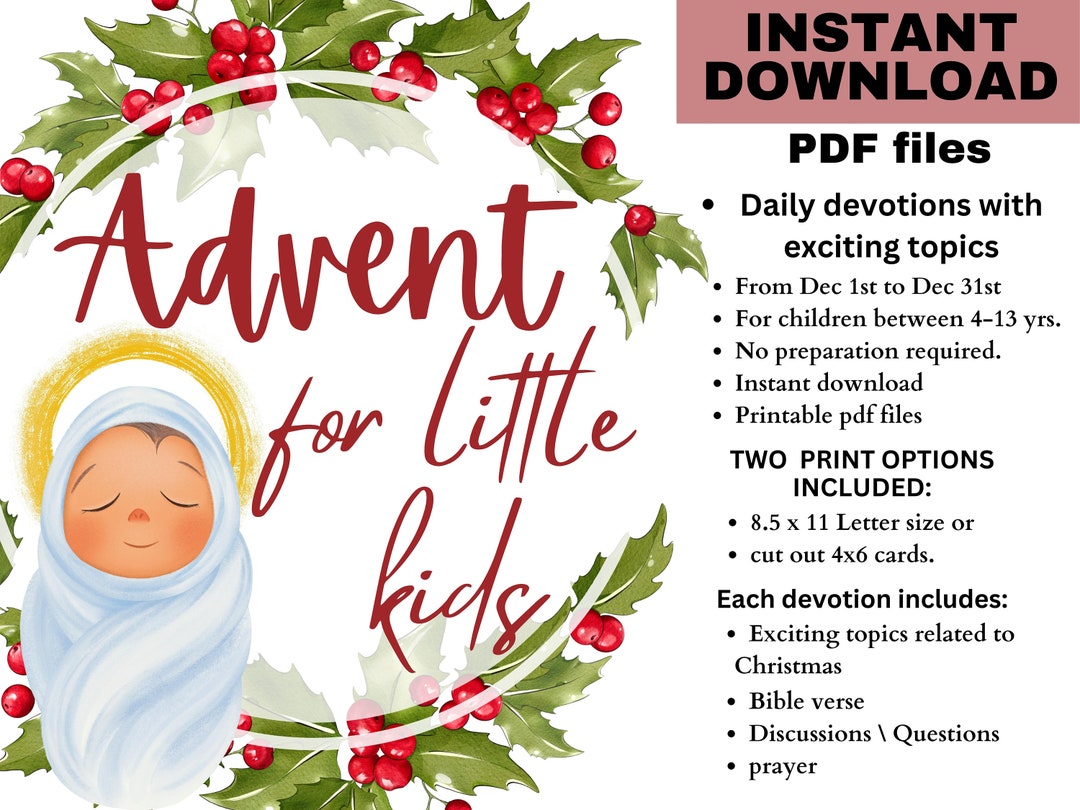 Printable Advent Scripture Devotion for Kids and Families Christmas ...