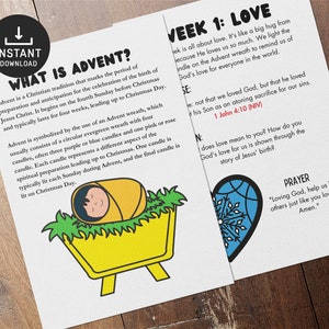 Advent Bible Lesson Christmas Craft Activity Printable for Kids, Kids ...