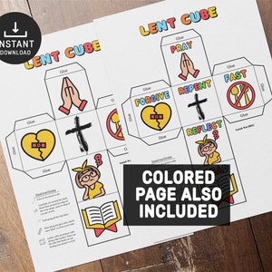 Lent Cube With Bible Reading Plan and Lent Activity Ideas. Print ...