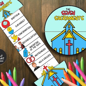 7 Sacraments Folding Surprise Bible Story Craft, Kids Bible Lesson ...