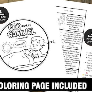 God Calls Samuel Folding Surprise Bible Story Craft, Bible Lesson ...