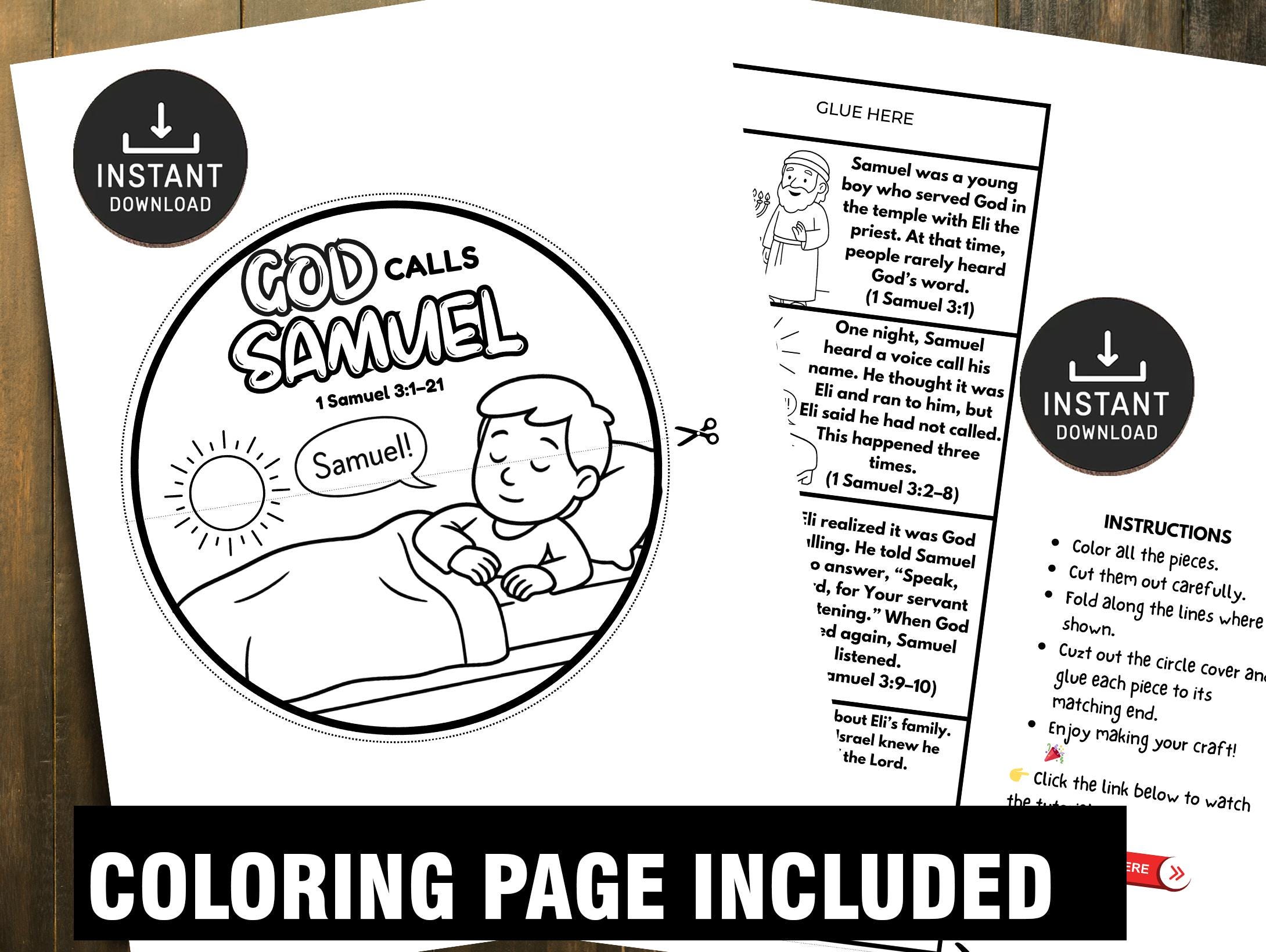 God Calls Samuel Folding Surprise Bible Story Craft, Bible Lesson ...