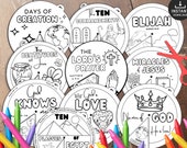 Coloring Wheel Printable Bible Activity Watercolor Kids - Etsy Canada