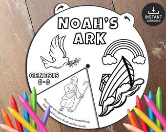Moses and the Burning Bush Coloring Wheel, Printable Bible Activity ...
