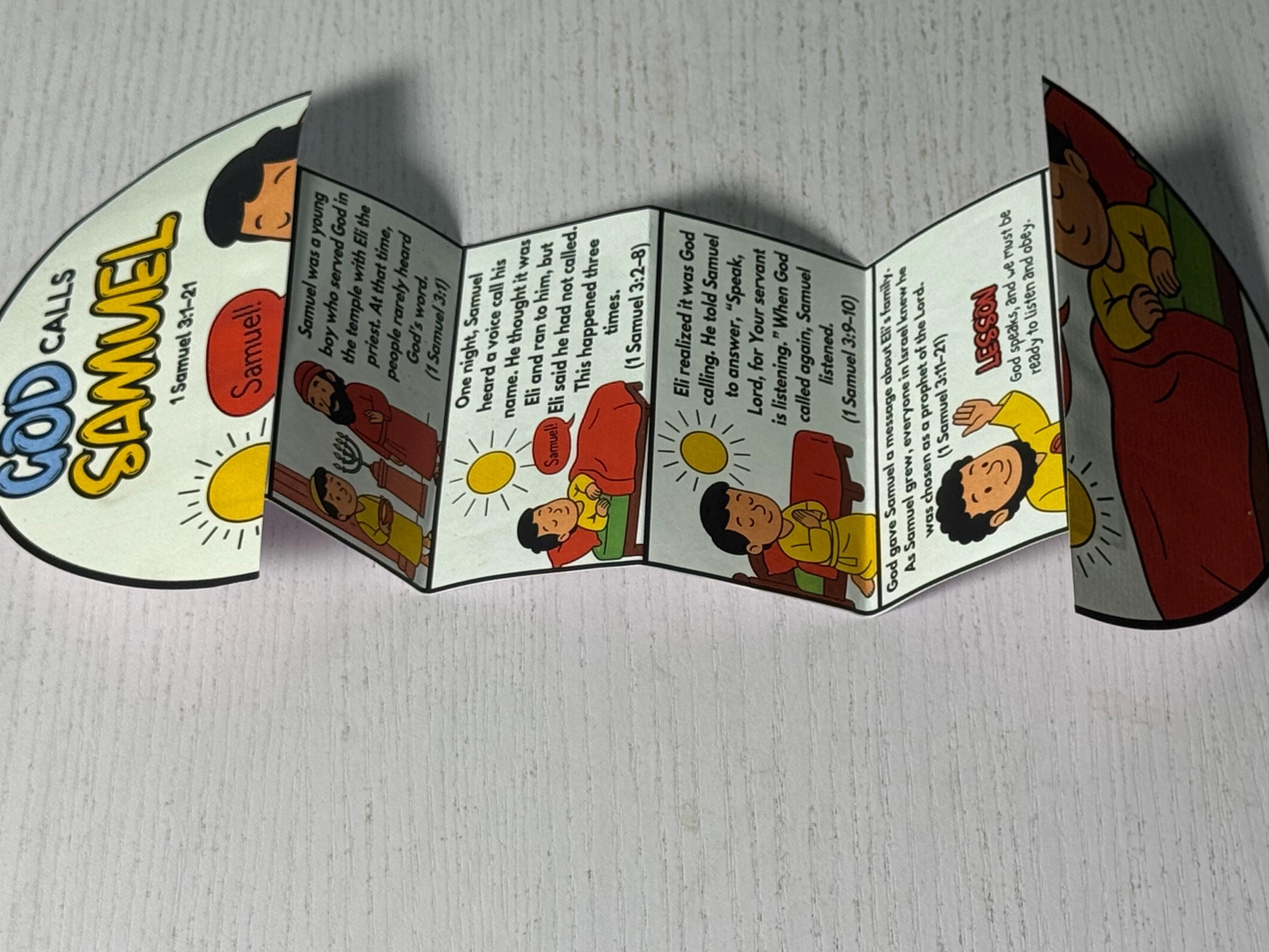 God Calls Samuel Folding Surprise Bible Story Craft, Bible Lesson ...