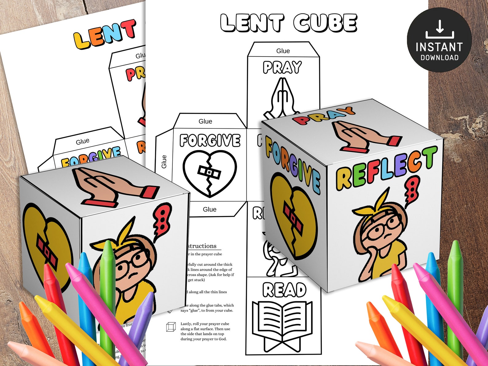 Lent Cube With Bible Reading Plan and Lent Activity Ideas. Print ...