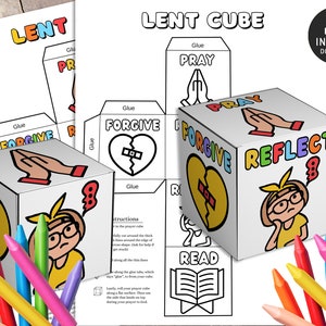 Lent Cube With Bible Reading Plan and Lent Activity Ideas. Print ...