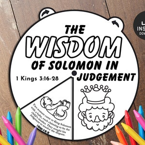 The Wisdom of Solomon Judgement Coloring Wheel, Bible Activity, Wisdom ...