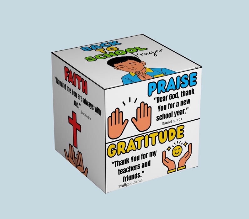 Back to School Prayer Coloring Cube, Sunday School, Homeschool Activity ...