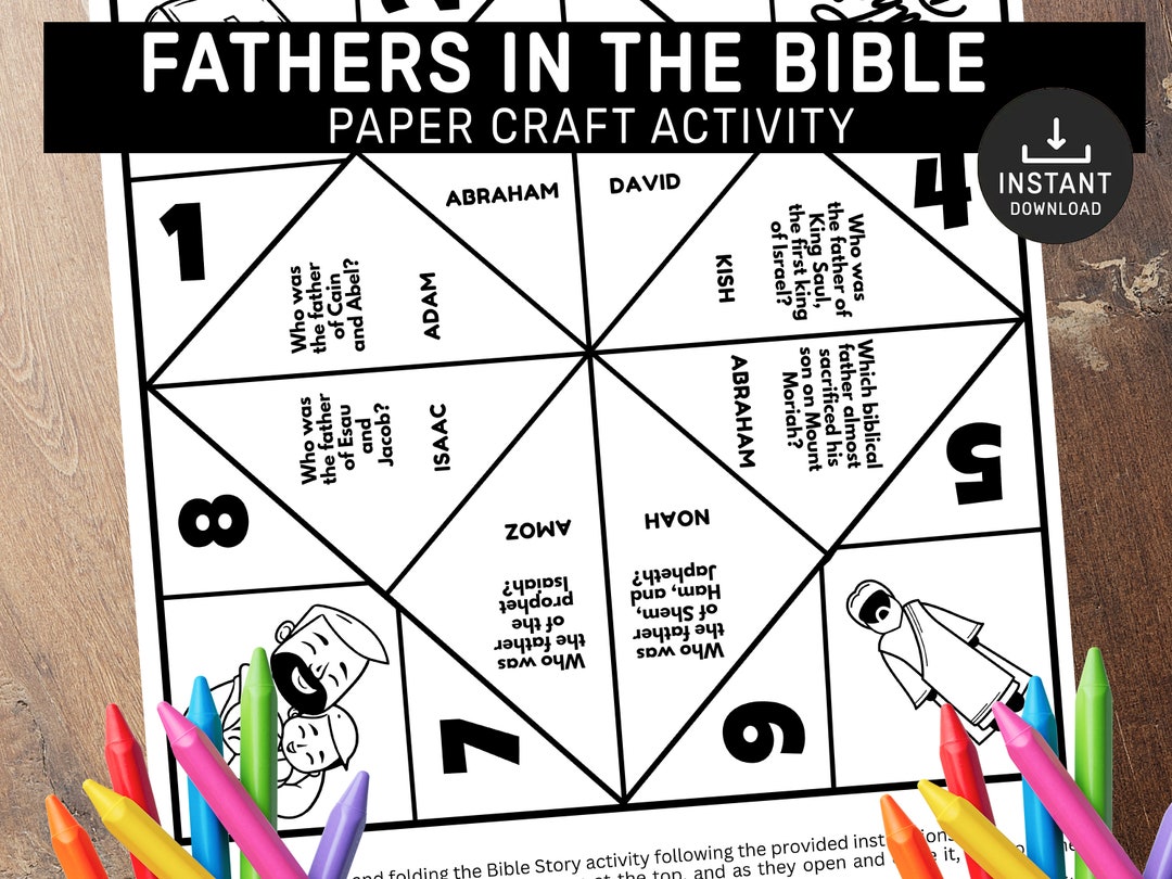 Dads of the Bible, Printable Paper Craft, Fortune Teller, Cootie ...
