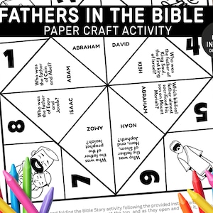 Dads of the Bible, Printable Paper Craft, Fortune Teller, Cootie ...