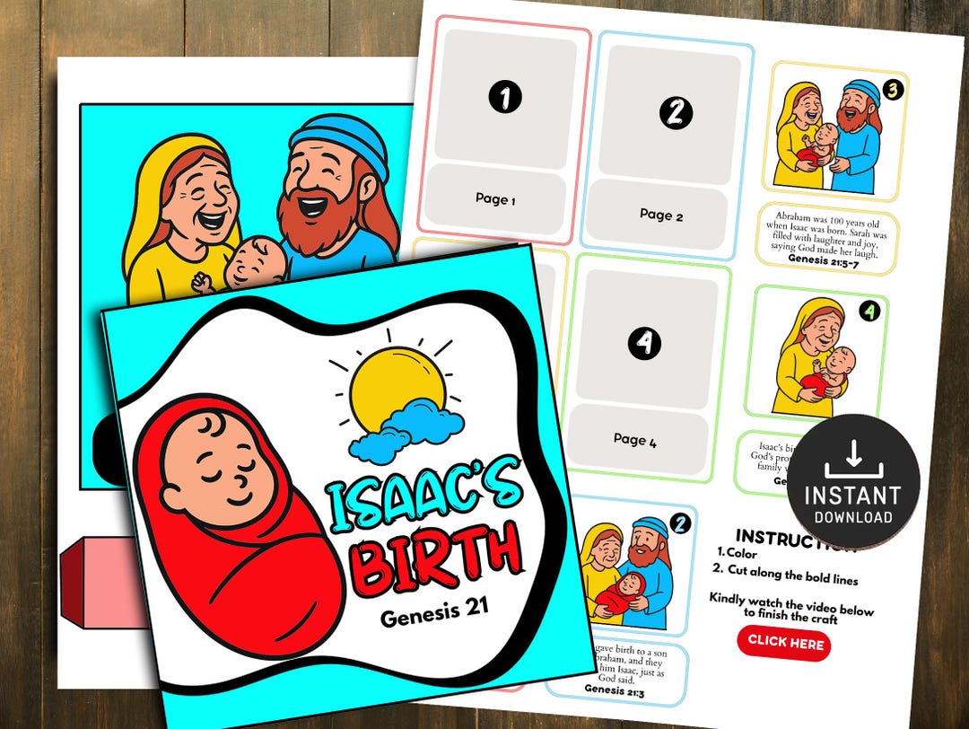 Birth of Isaac Bible Story Mini Book, Sunday School Craft - Etsy Australia