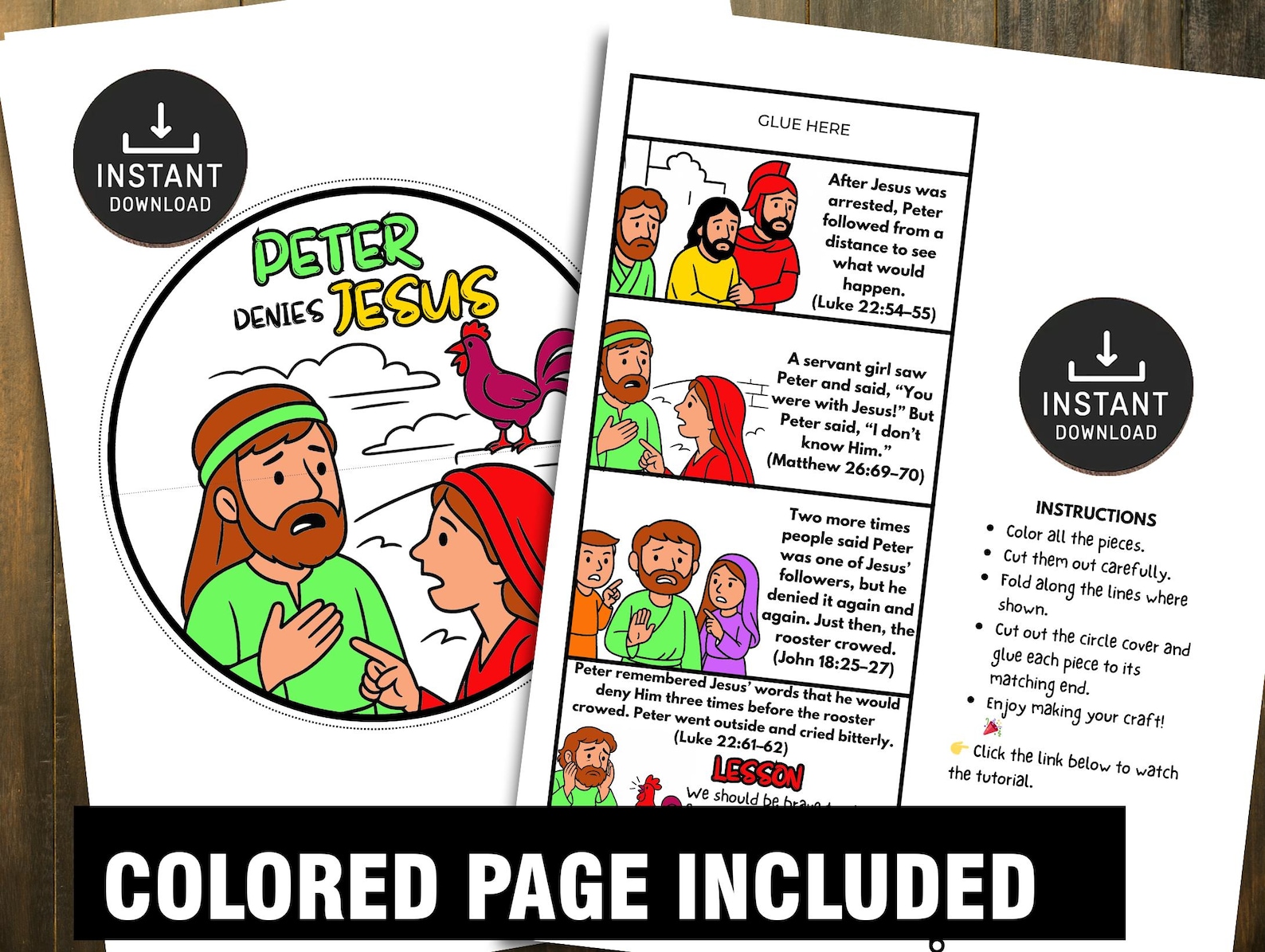 Peter Denies Jesus Folding Surprise Bible Story Craft, Kids Bible ...