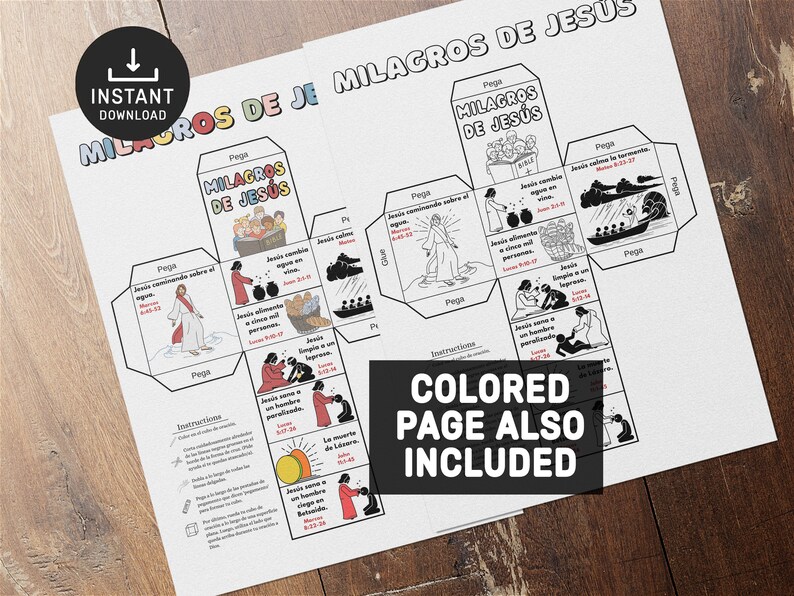Jesus Miracles Coloring Cube, Printable Bible Verse Activity, Kids ...