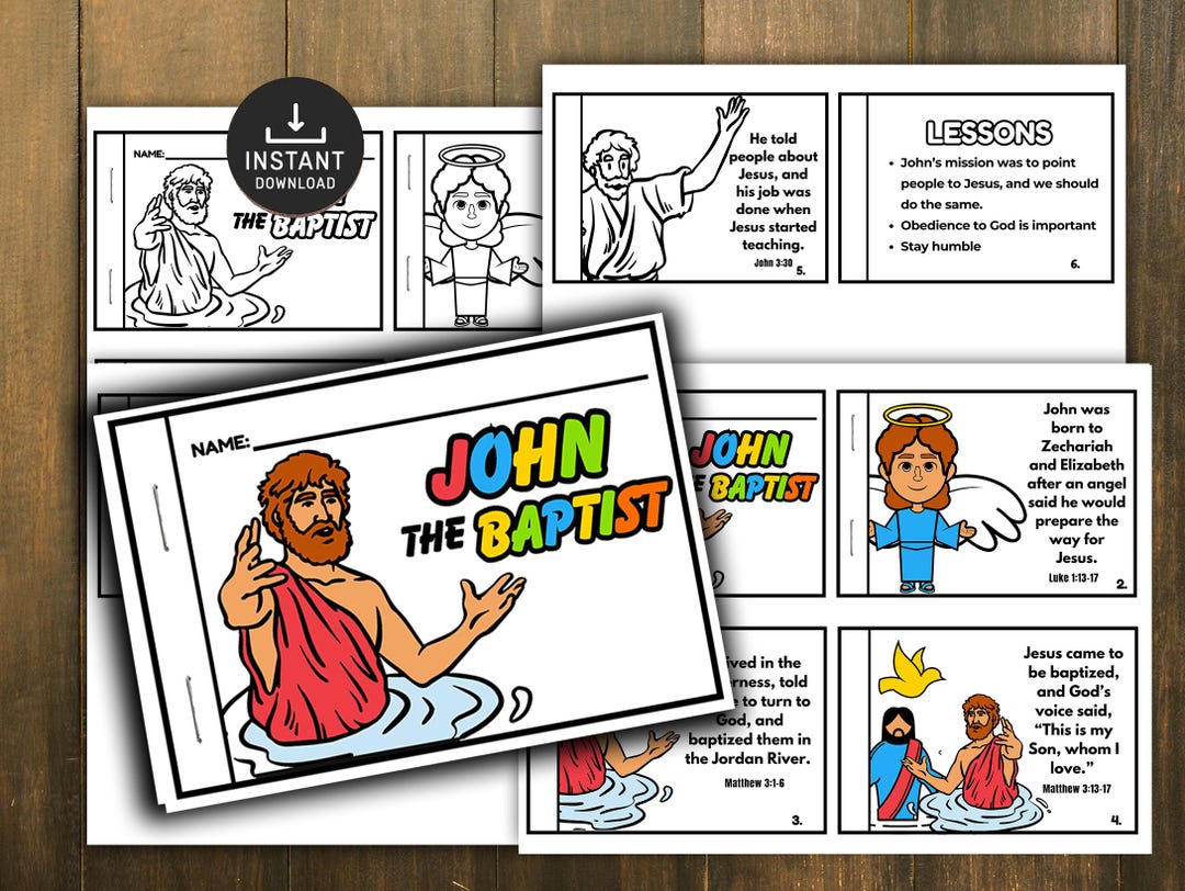 John the Baptist Mini Book, Bible Lesson Kids, Bible Lesson, Memory ...
