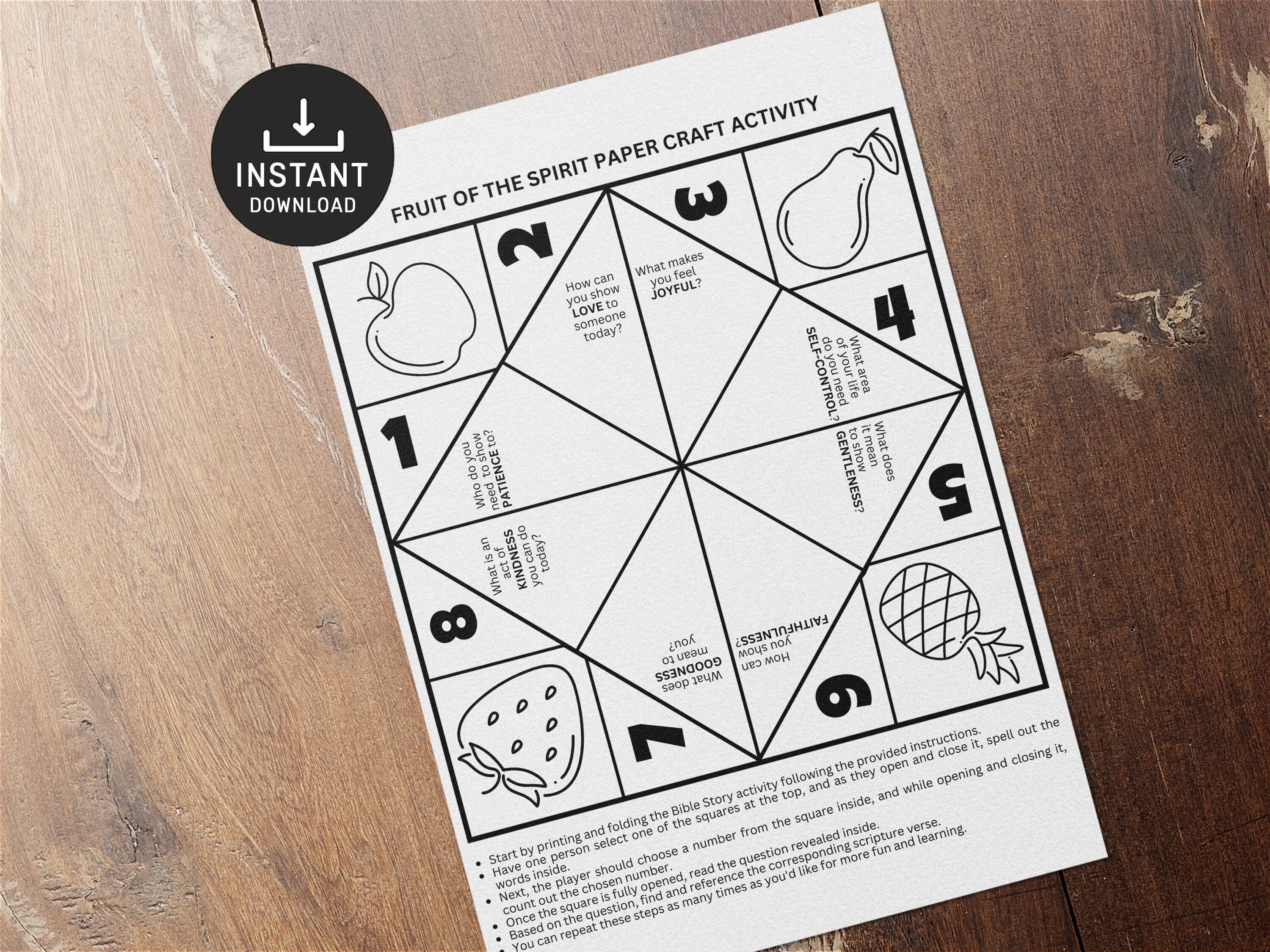 Fruit of the Spirit Paper Craft for Kids, Fruit of the Spirit, Fortune ...