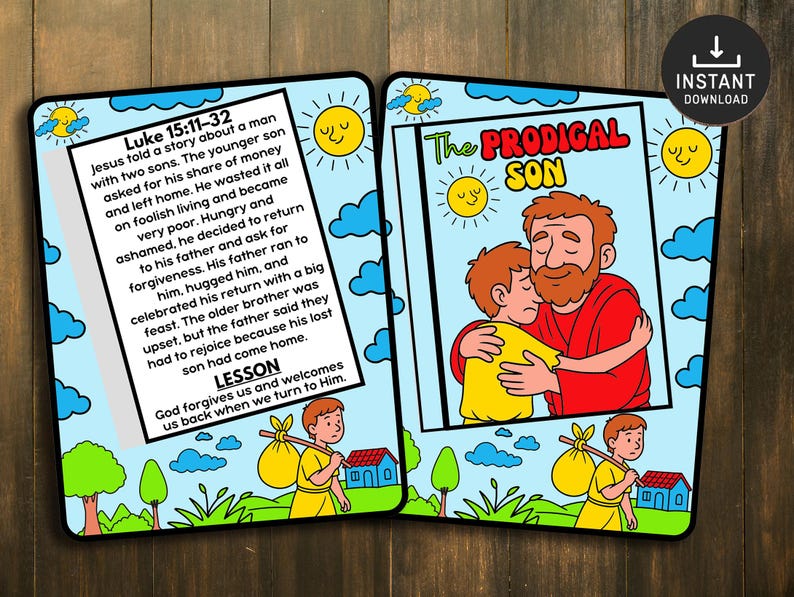 Prodigal Son Bible Story Craft, Kids Sunday School Lesson (digital ...
