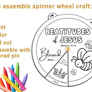 Beatitudes Coloring Wheel Printable Bible Verse Activity - Etsy New Zealand