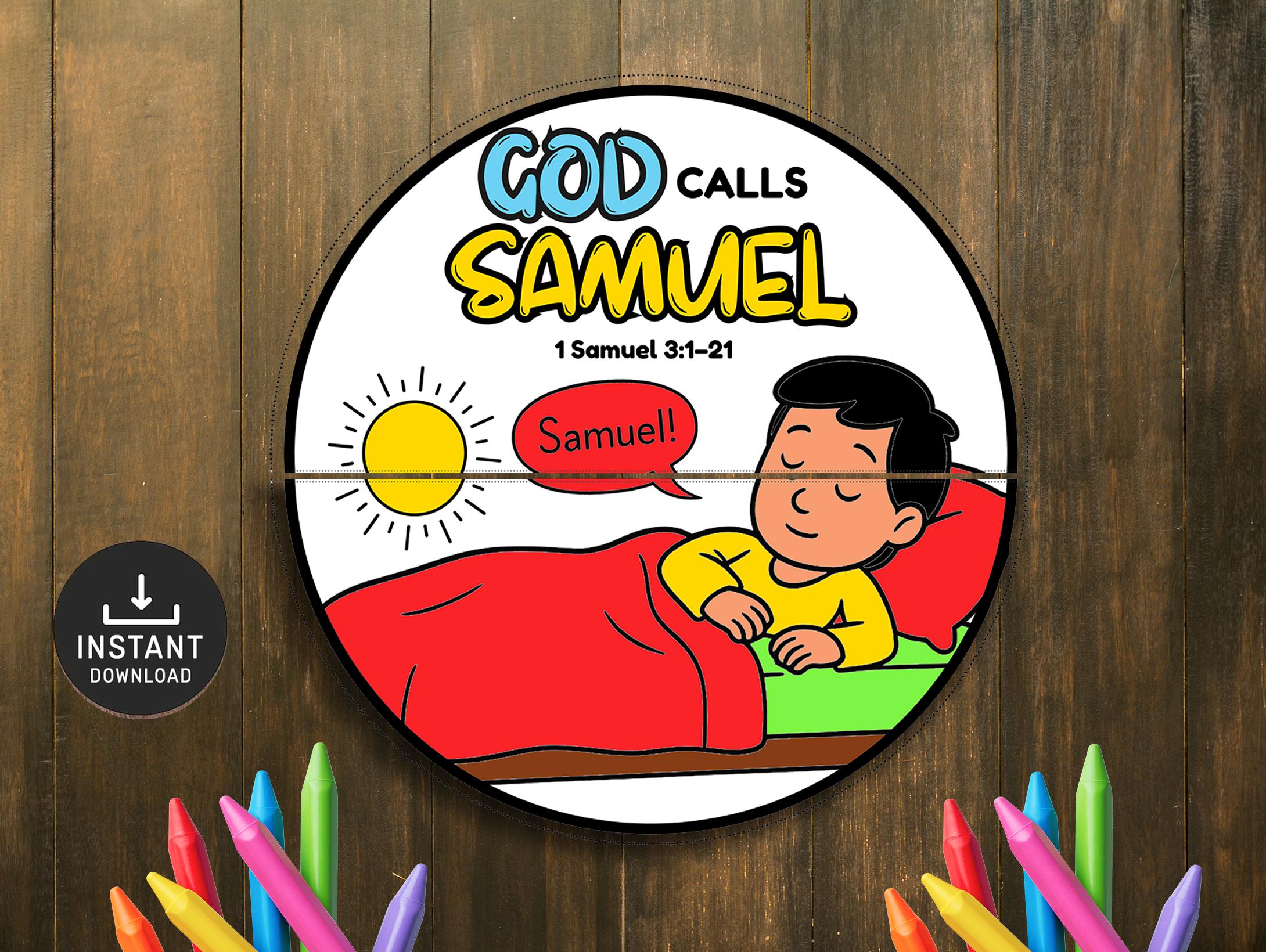 God Calls Samuel Folding Surprise Bible Story Craft, Bible Lesson ...