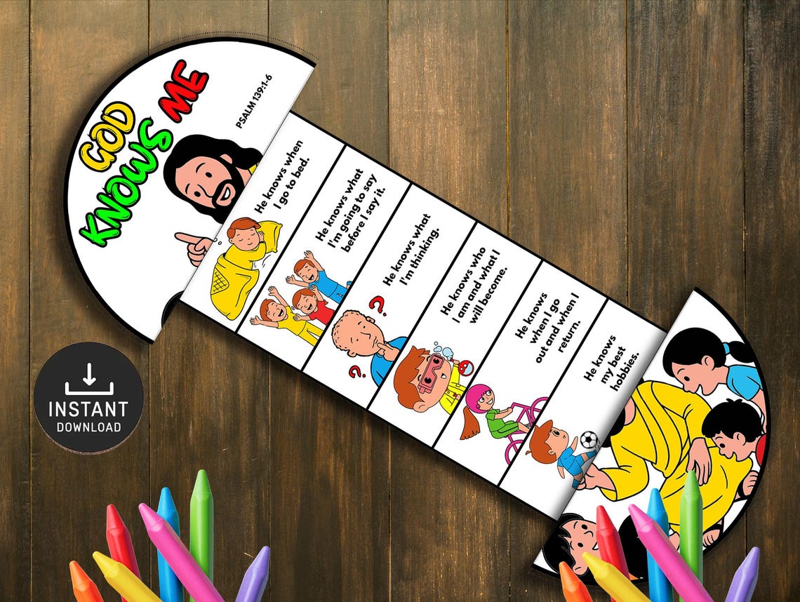 Psalm 139 Bible Story Craft, God Knows Me Activity (digital Download ...