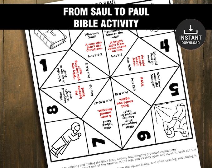 Saul Becomes Paul, Printable Bible Flipbook, Sunday School Craft, Kids ...