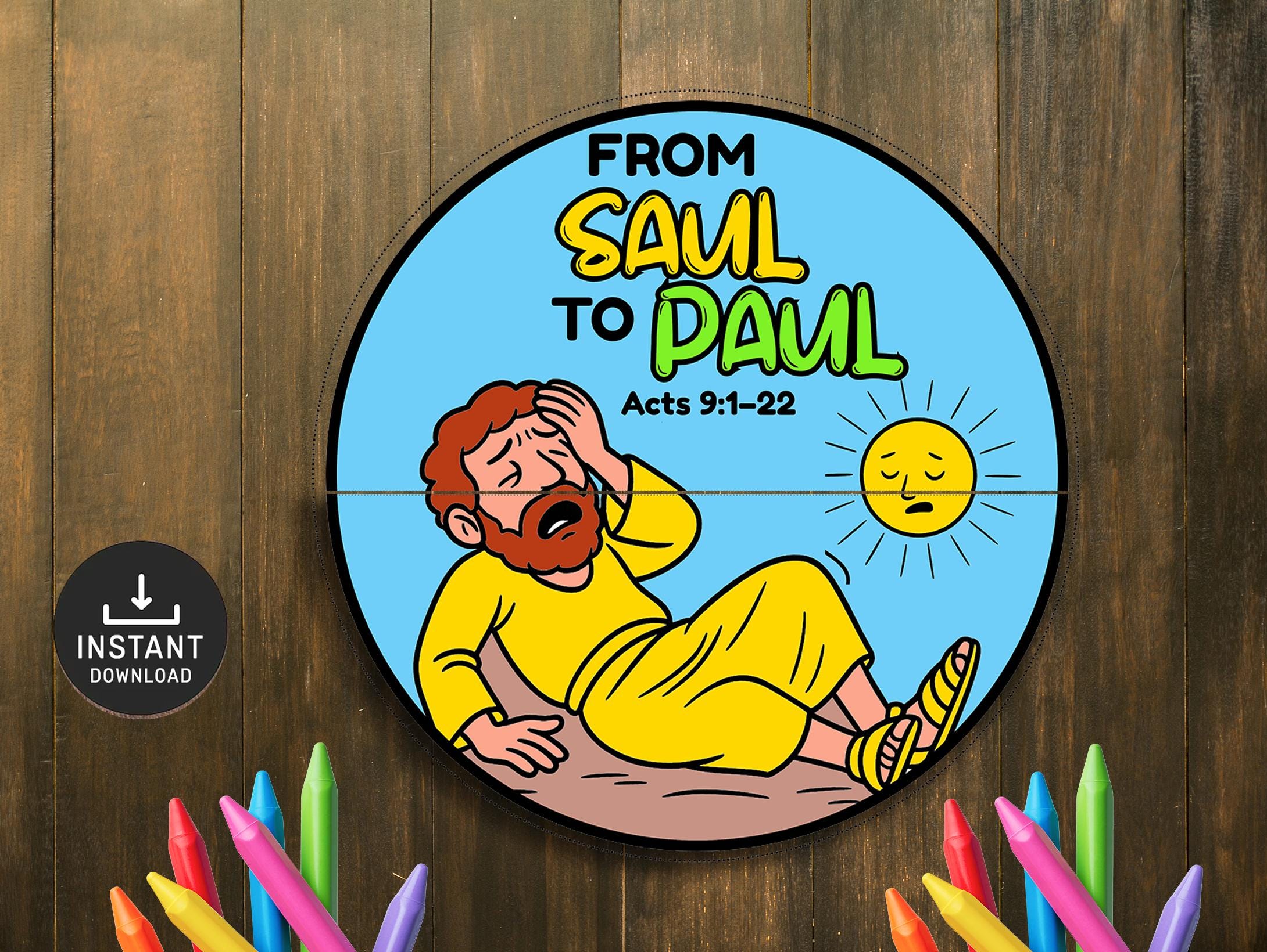 Saul to Paul Folding Surprise Bible Story Craft, Bible Lesson, Sunday ...
