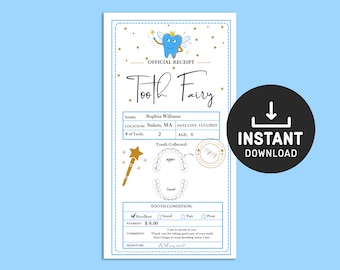 Editable Tooth Fairy Receipt Printable Certificate | First Tooth Lost ...