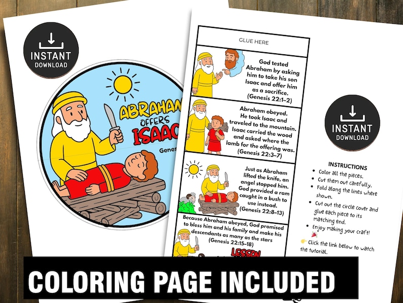 Abraham Offers Isaac Folding Surprise Bible Story Craft, Bible Lesson ...