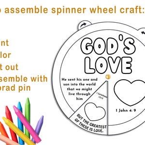 Gods Love Scripture Coloring Wheel, Printable Bible Valentine Activity ...