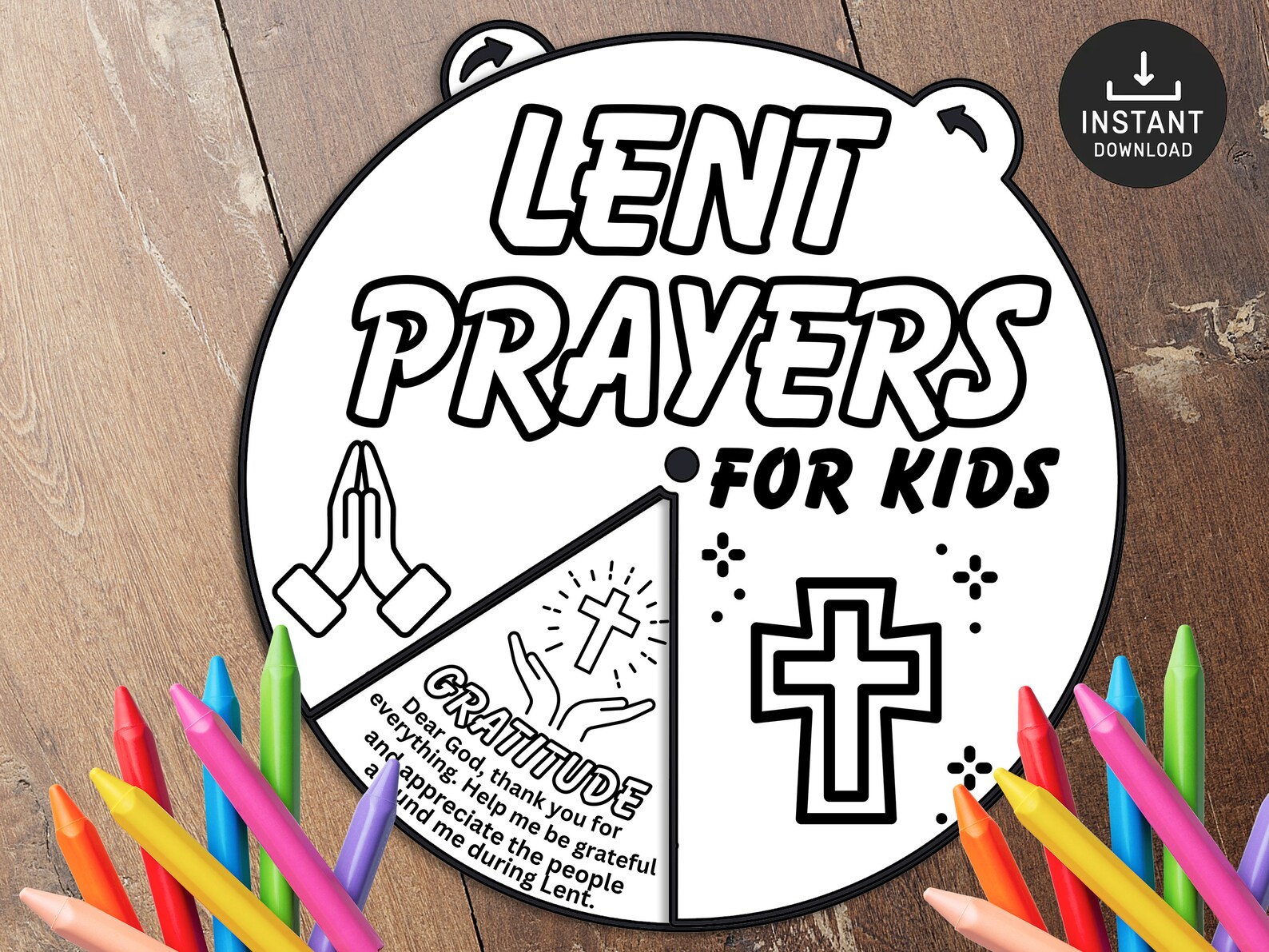 Lent Prayer Coloring Wheel, Lent Activity for Kids, Ash Wednesday Bible ...