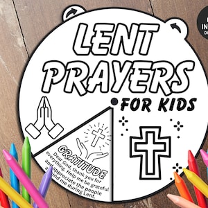 Lent Prayer Coloring Wheel, Lent Activity for Kids, Ash Wednesday Bible ...