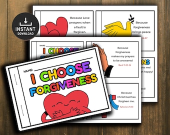 Forgiveness Scripture Folding Surprise, Printable Bible Activity, Kids ...