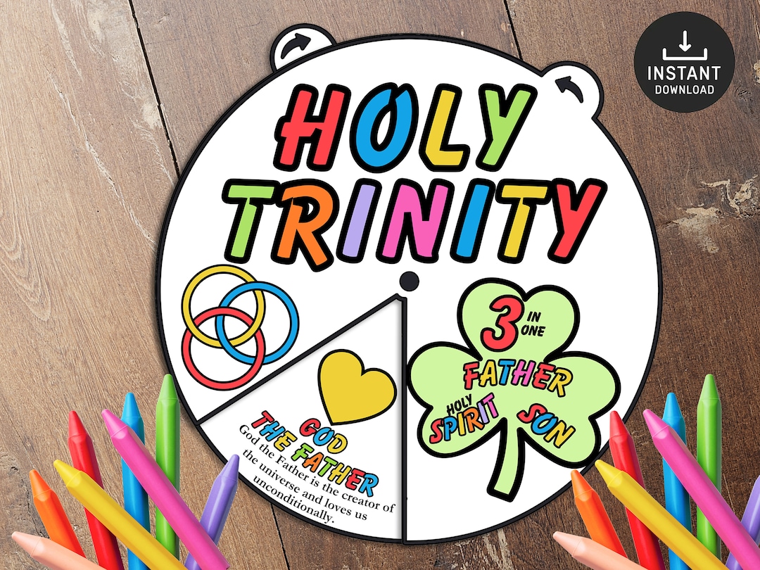 Holy Trinity Coloring Wheel, Shamrock Bible Activity, Matthew 28:19 ...