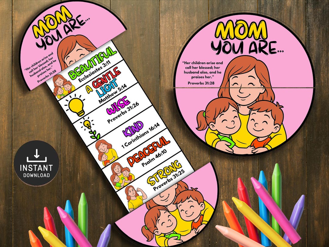 Mother's Day Folding Mini Book Craft, Bible Activity (digital Download ...
