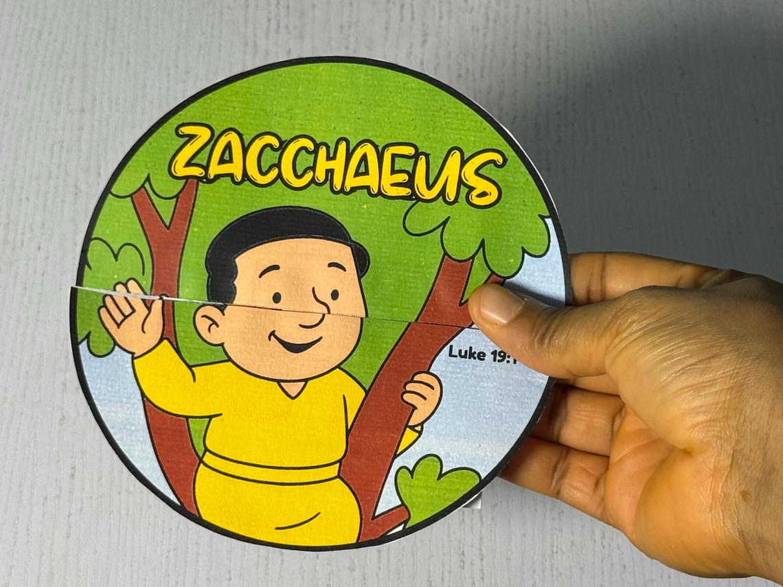 Zacchaeus Folding Surprise Bible Story Craft, Bible Lesson, Jesus and ...