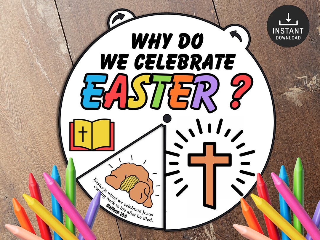 Easter Coloring Wheel, Easter Bible Lesson, Sunday School Craft, Holy ...