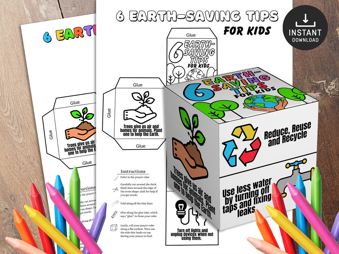 Earth Day Coloring Cube, Earth Day Activity, Earth Day Preschool, Earth ...