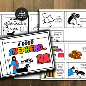 Good Shepherd Mini Book, Bible Activity, Kids Bible Lesson, Memory Game ...