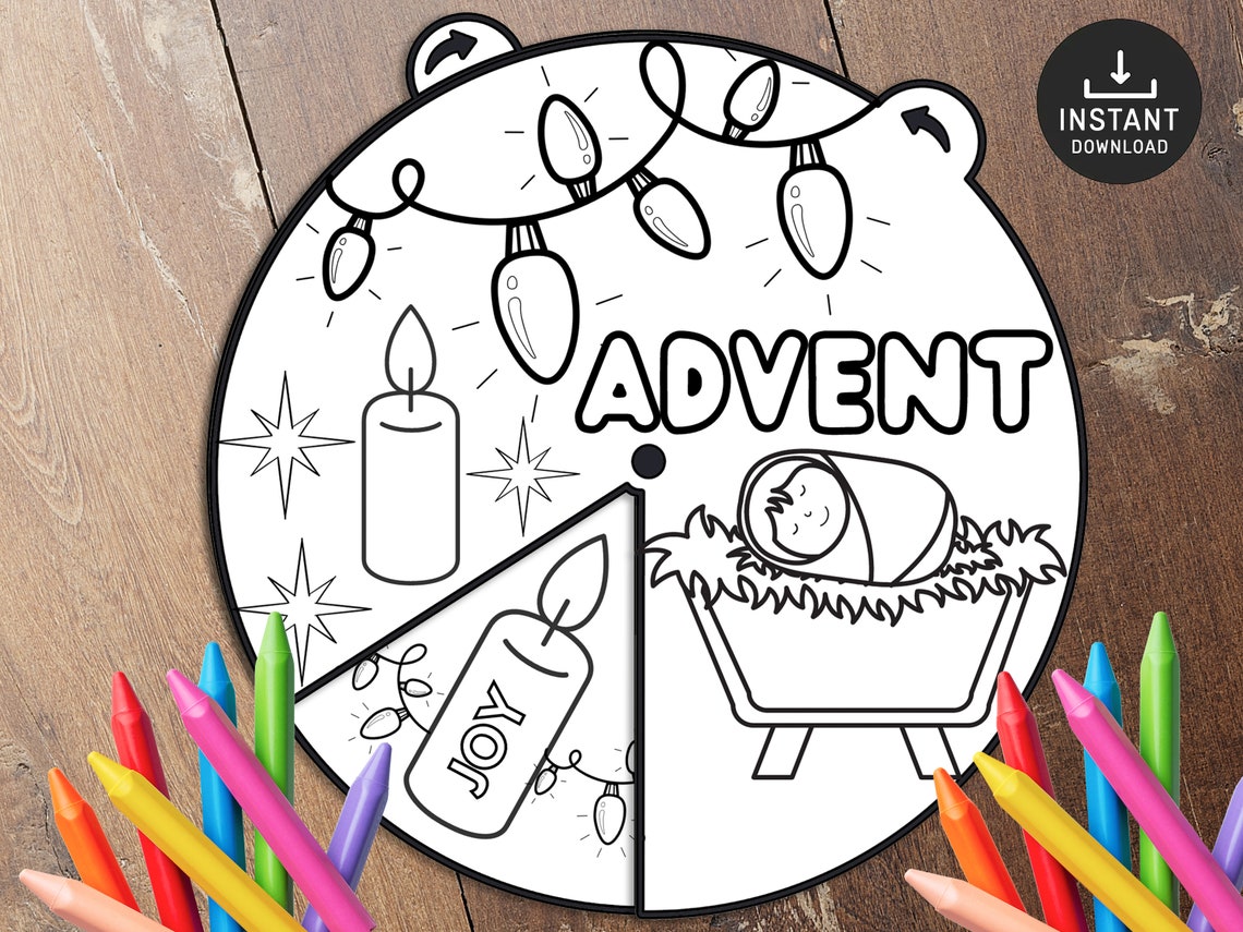 Advent Coloring Wheel, Bible Activity, Kids Bible Lesson, Memory Game ...