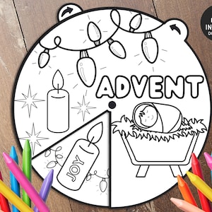 Advent Coloring Wheel, Bible Activity, Kids Bible Lesson, Memory Game ...