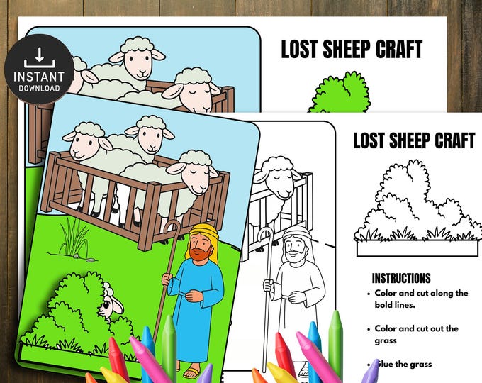 The Parable of the Lost Sheep Bible Story Cotton Ball Craft Printable ...