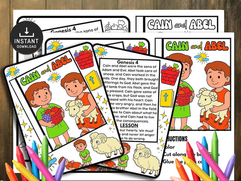 Cain and Abel Mini Book: Bible Story Craft (digital Download) - Etsy