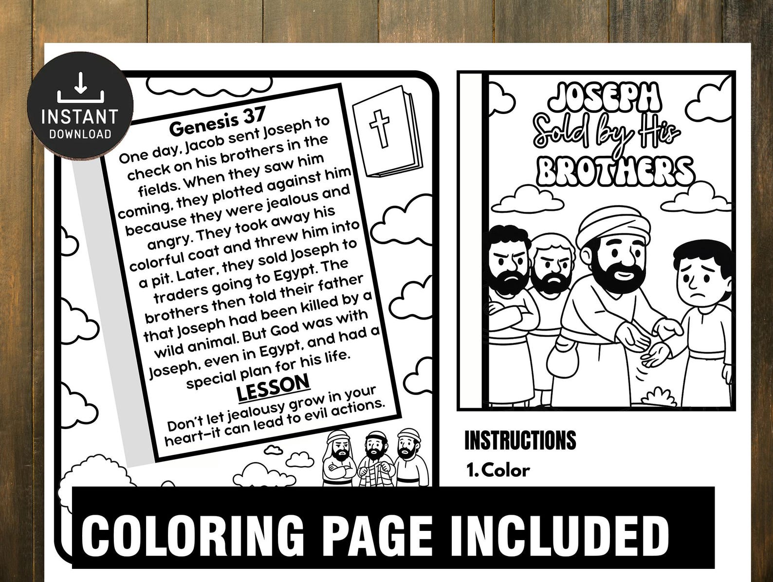 Joseph and His Brothers Bible Craft, Kids Bible Lesson, Sunday School ...