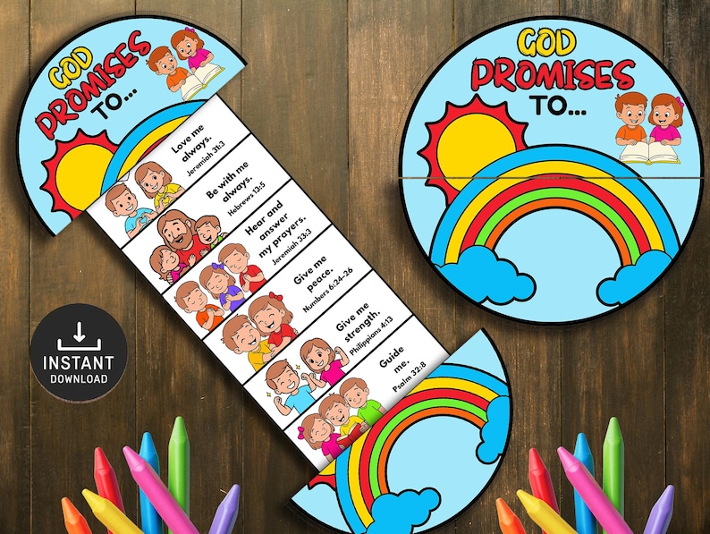 Gods Promises Folding Surprise Bible Craft, Bible Activity, Bible ...